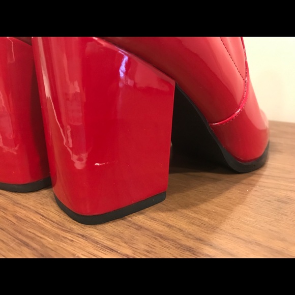 INTENTIONALLY BLANK | Shoes | Intentionally Blank Janet Red Patent Boot ...